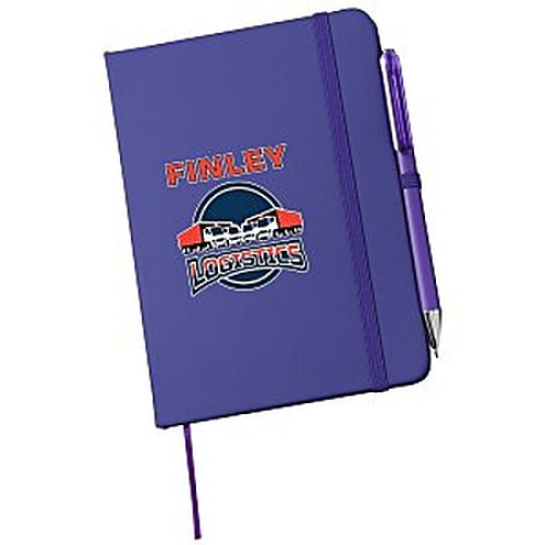TaskRight Afton Notebook with Pen - Full Color Black - Wizard | GoThreadly